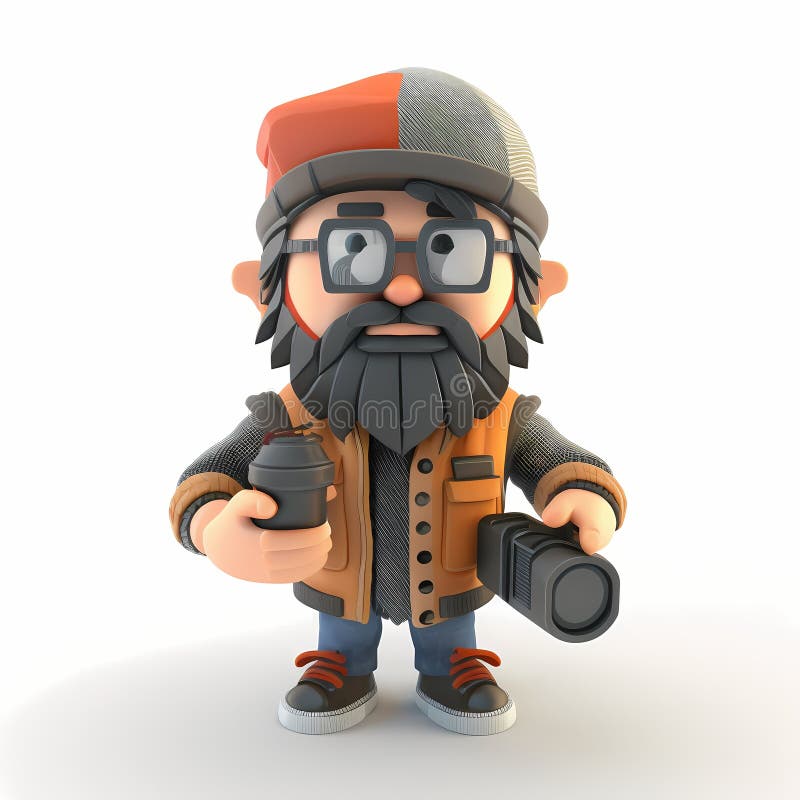 Tiny Youtuber Character. Generative AI Stock Illustration ...