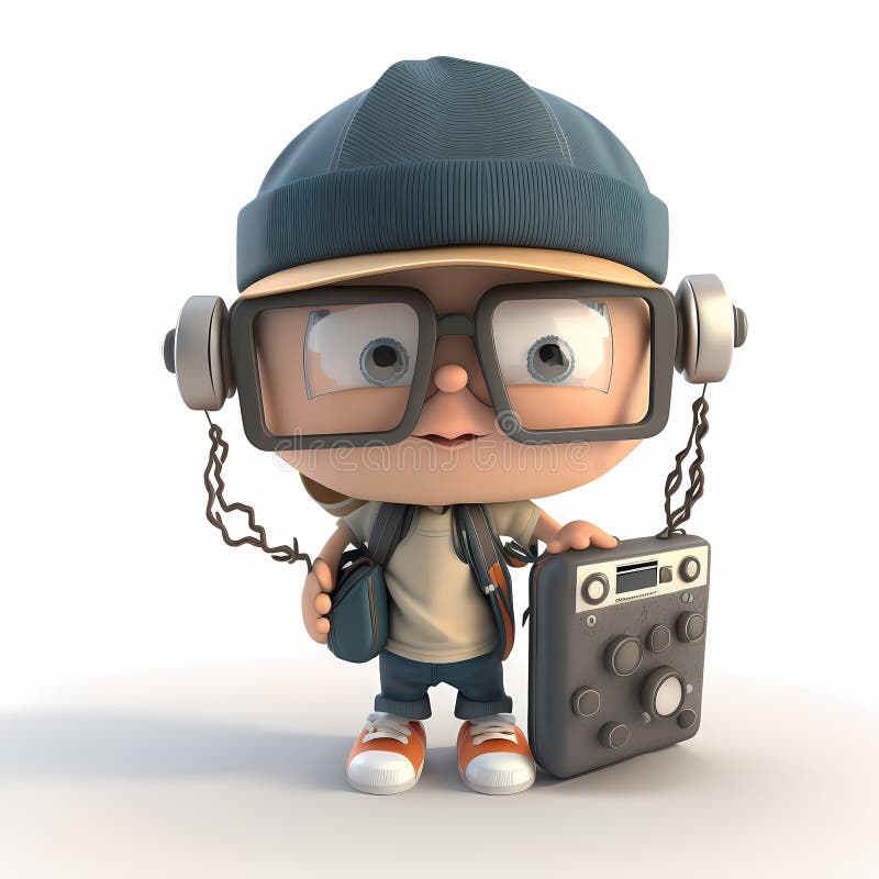 Tiny Youtuber Character. Generative AI Stock Illustration ...