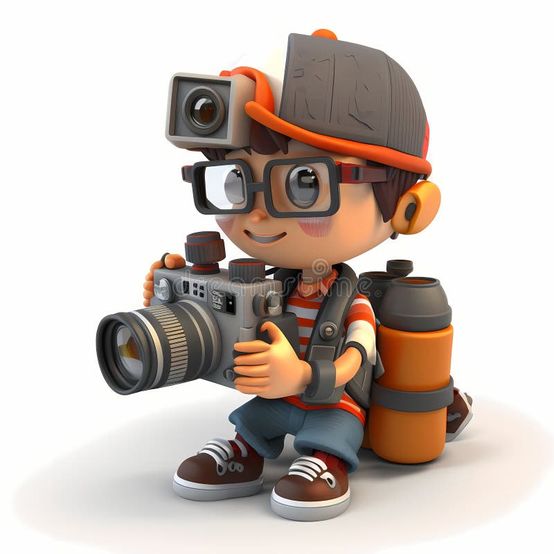 Tiny Youtuber Character. Generative AI Stock Illustration ...