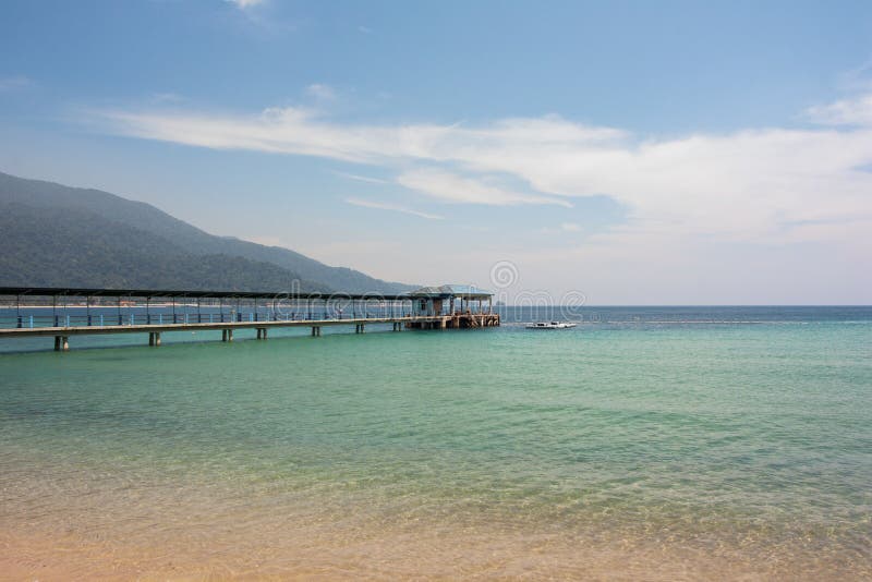 Jetty on Tioman Island, Malaysia Stock Image - Image of leading, resort ...