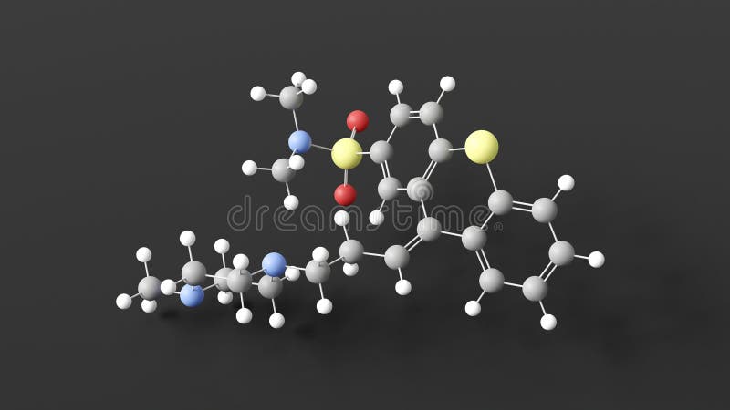 Tiotixene Molecular Structure, Thiothixene, Ball and Stick 3d Model ...