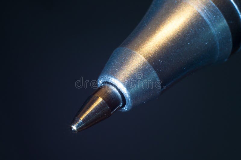 Tip of a ball point pen stock photo. Image of blue, pencil - 51469556
