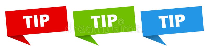 Tip Banner. Tip Speech Bubble Label Set Stock Vector - Illustration of ...