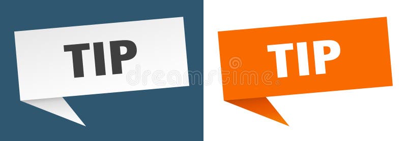 Tip Banner. Tip Speech Bubble Label Set Stock Vector - Illustration of ...