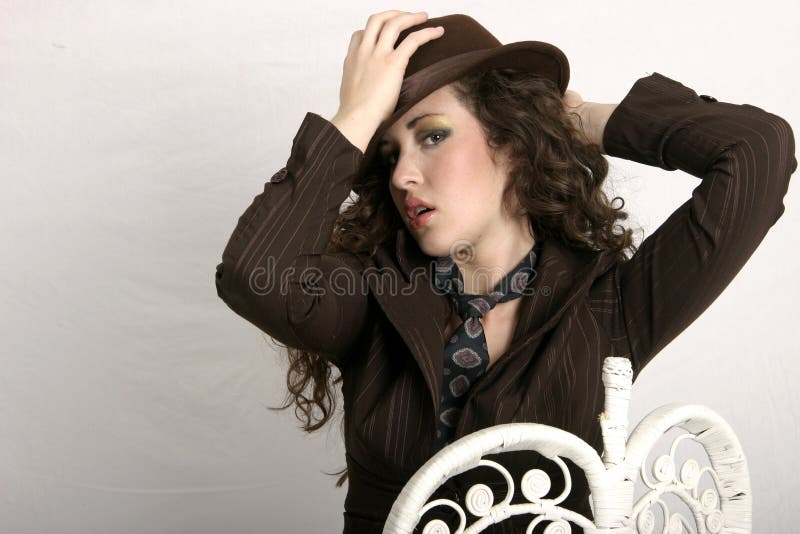 A tip of the hat stock photo. Image of woman, babe, teen - 280104