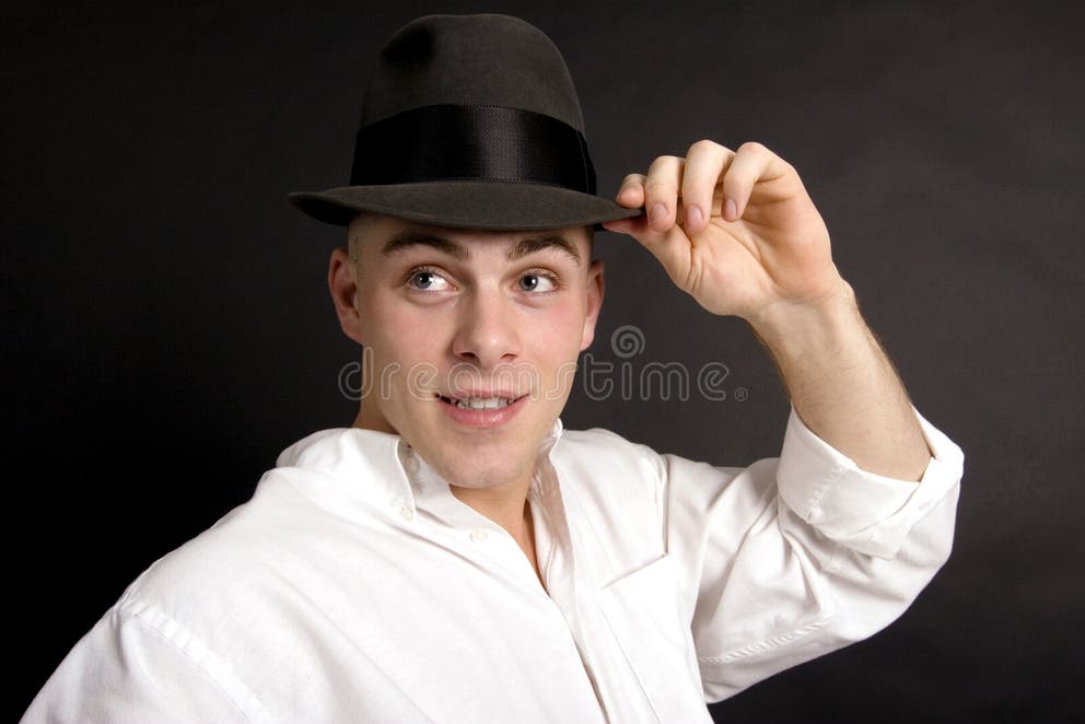 Tip of his hat II stock photo. Image of confident, cool - 1361908