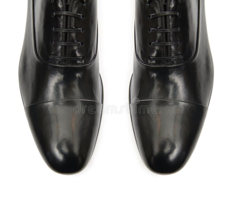 The Tip of Male Shoes Isolated on White Stock Photo - Image of footwear ...