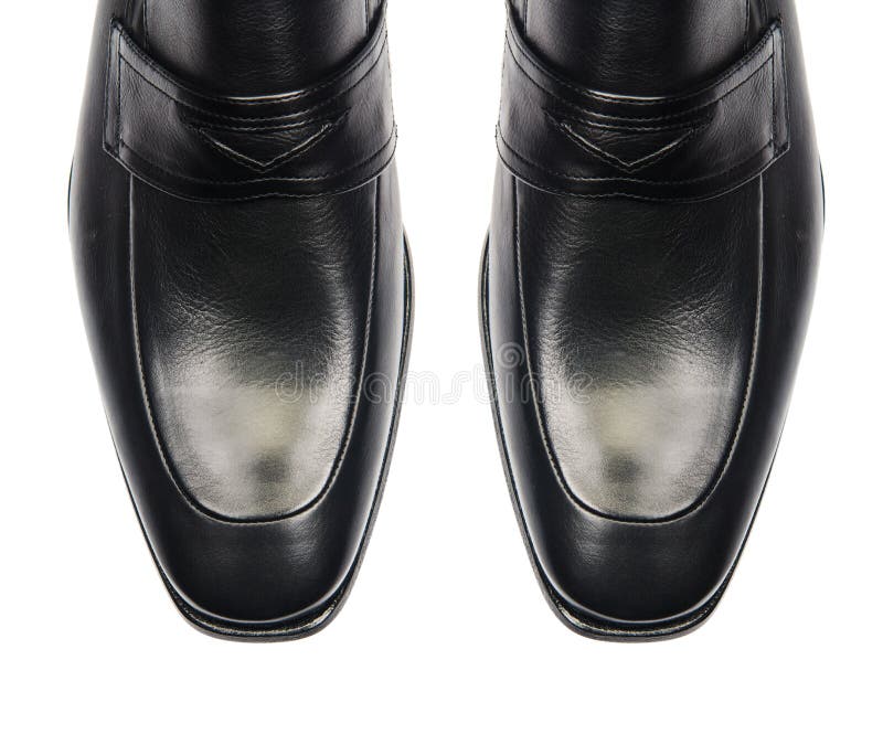 The Tip of Male Shoes Isolated on White Stock Image - Image of closeup ...