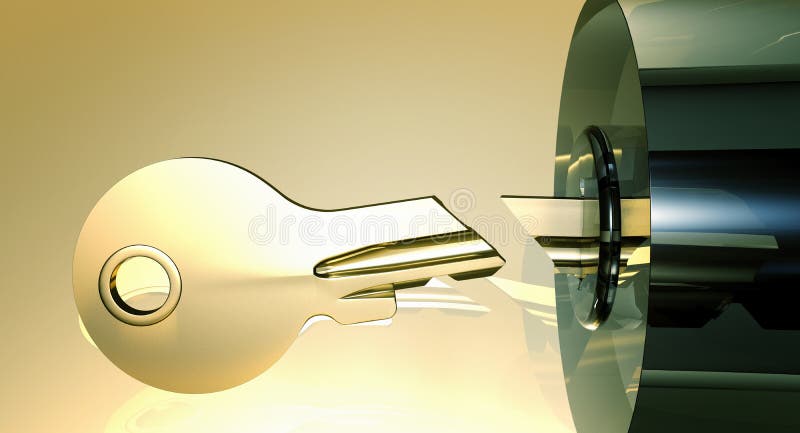 Broken Key in Lock stock illustration. Illustration of opportunity ...