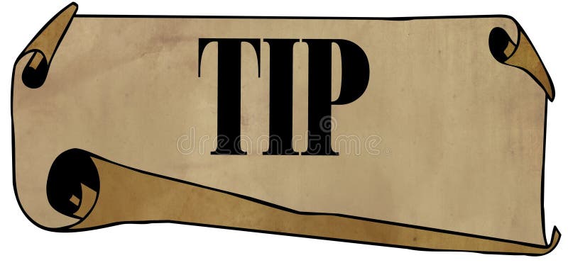 TIP on old rolled paper stock illustration. Illustration of message ...