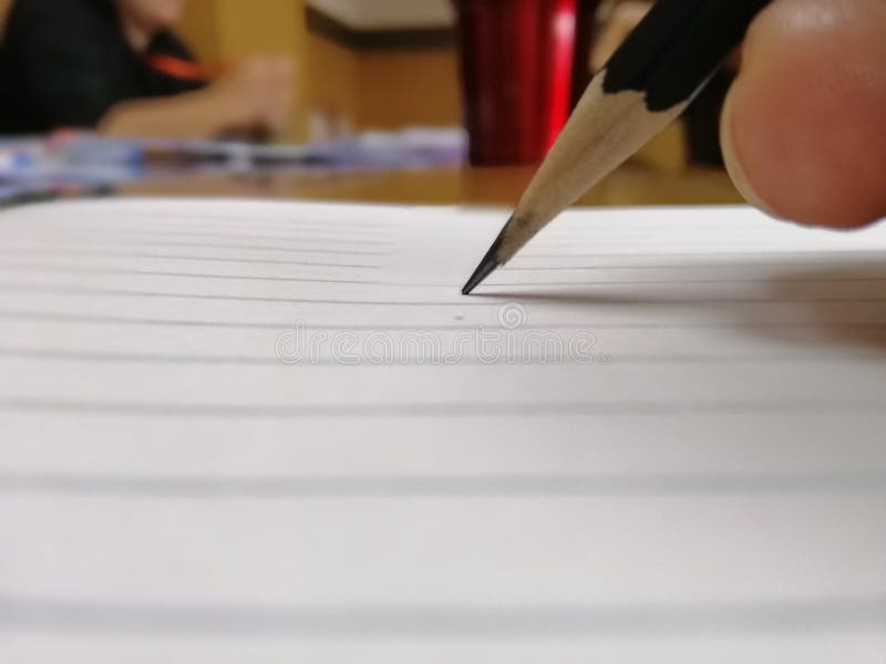 The Tip of the Pencil on the Paper is Blank, Writing a Good Note. Stock ...