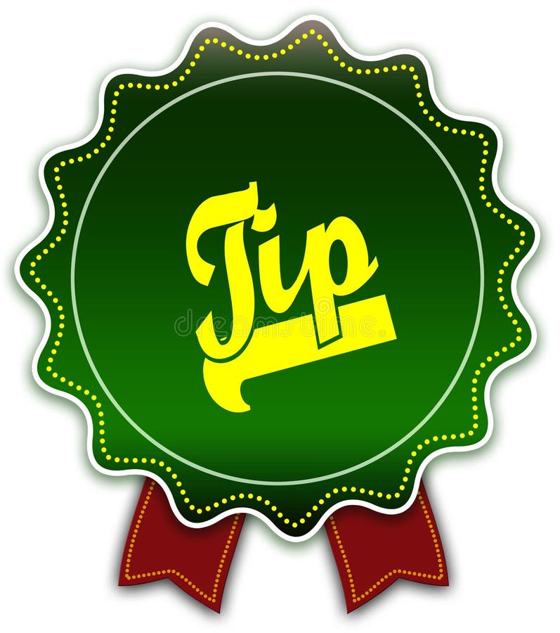 TIP round green ribbon. stock illustration. Illustration of graphic ...