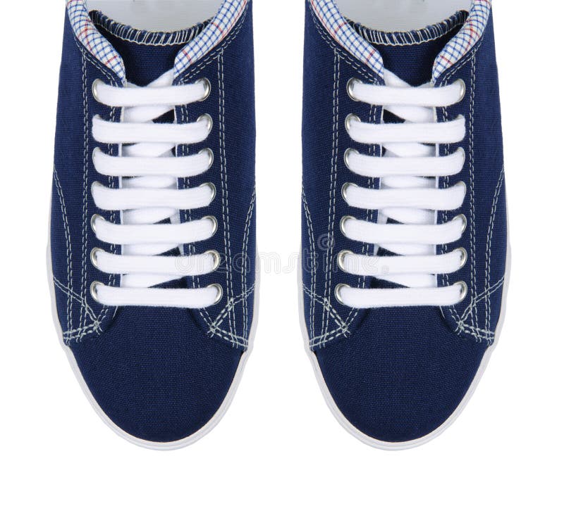 The Tip of Sport Shoes Isolated on White Stock Image - Image of blue ...