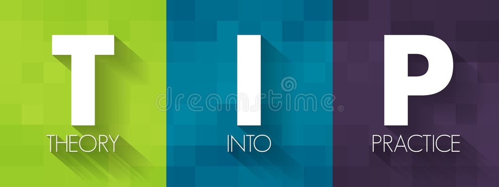 TIP - Theory into Practice Acronym, Education Concept Background Stock ...