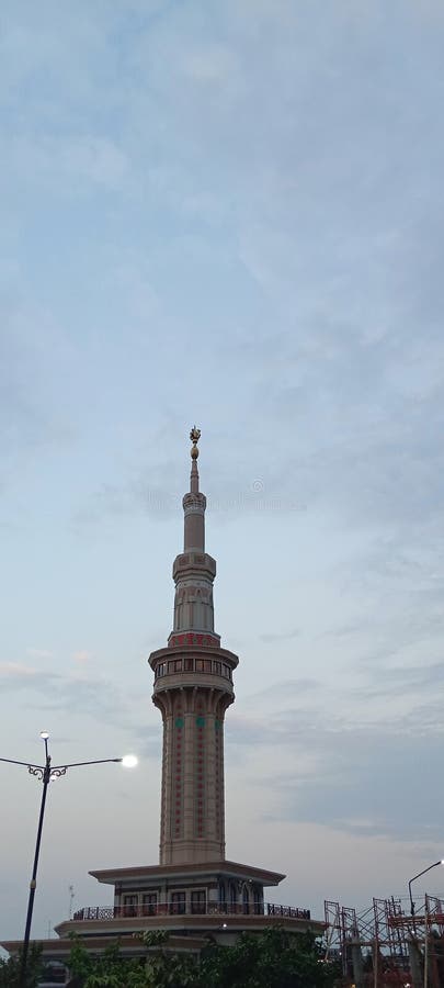 The Tip of the Tower Rises High in the Blue Sky Stock Image - Image of ...