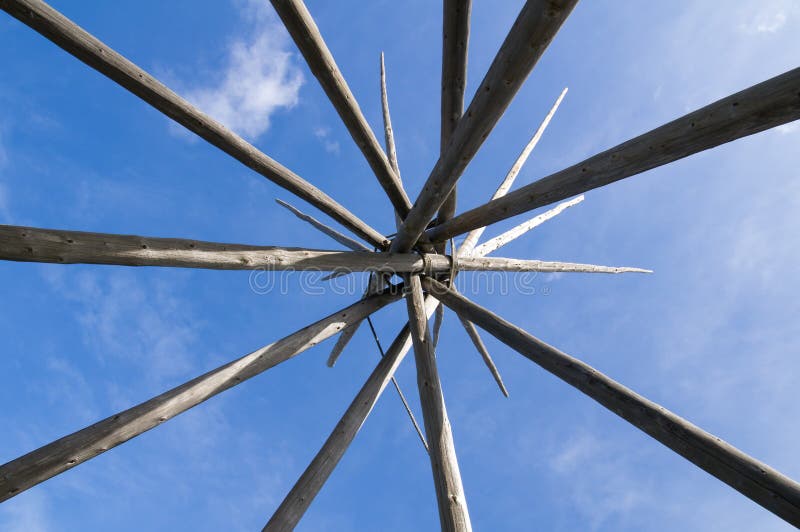 Tipi poles Side View stock photo. Image of tribal, setup - 97044018