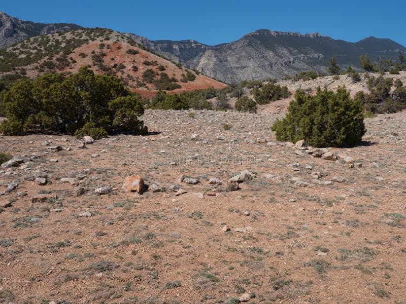 Tipi-Ring in Der Bighorn-Schlucht Stockbild - Bild von hügel ...