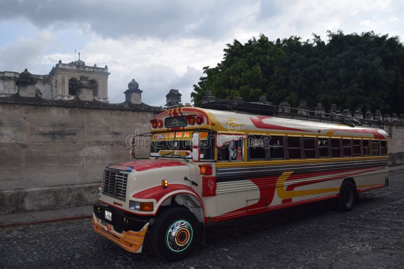 Tipical Bus Transport Guatemala Stock Photo - Image of tipical, color ...