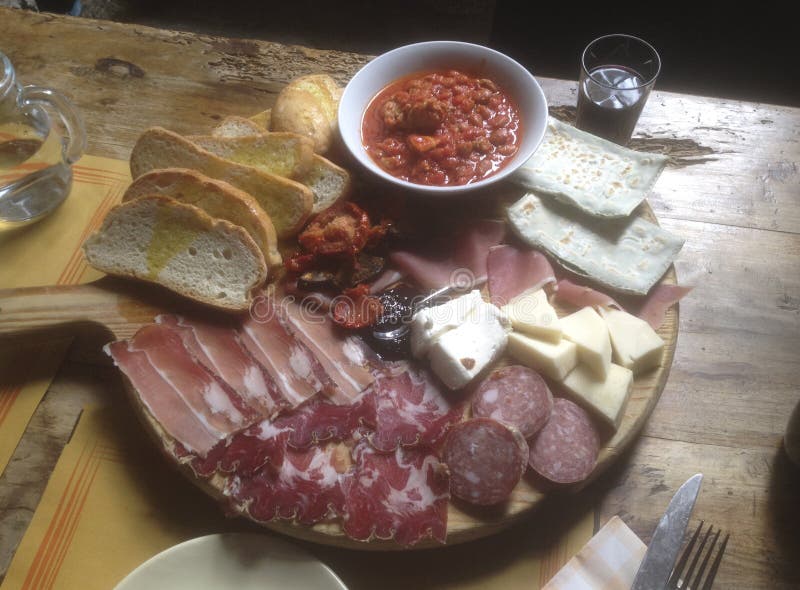 Tipical Lunch in Italian Country Stock Photo - Image of slices, table ...