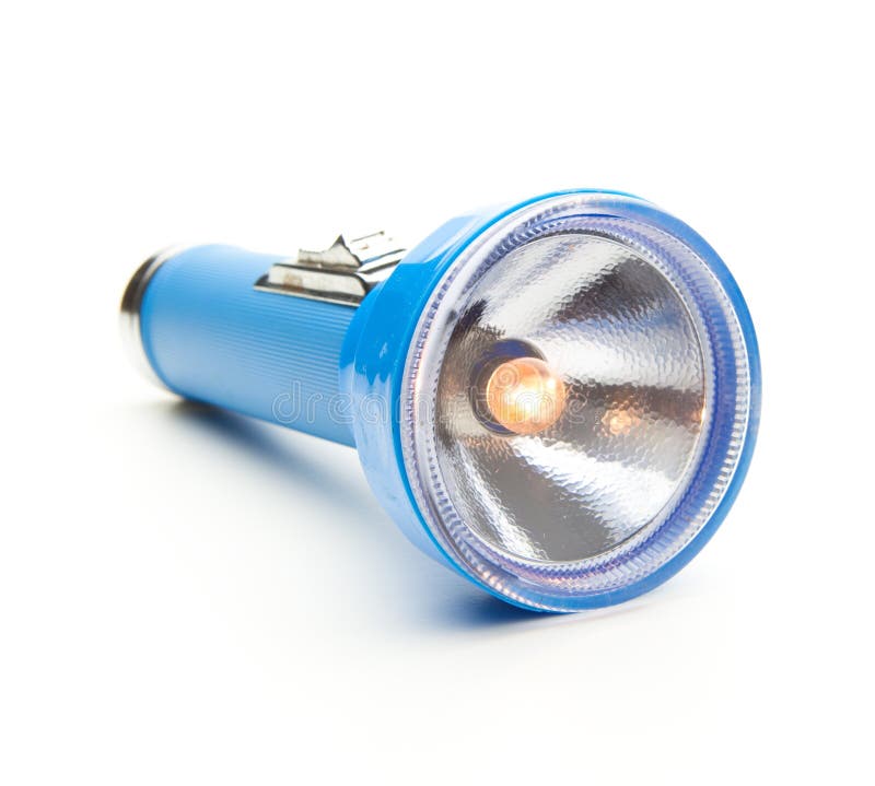 Linterna azul imagen de archivo. Imagen de antorcha, blanco - 6527069