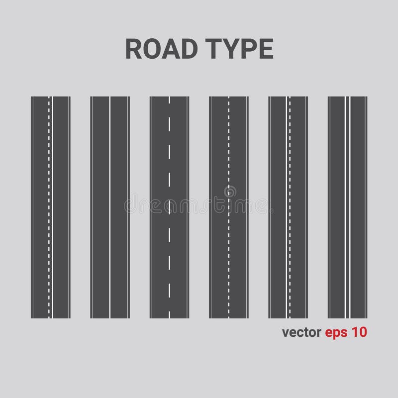 Tipo Della Strada Di Vettore Strade Asfaltate Diritte Verticali ...