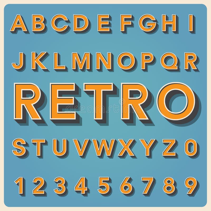 Tipo Fuente Retro, Tipografía Del Vintage. Ilustración del Vector ...