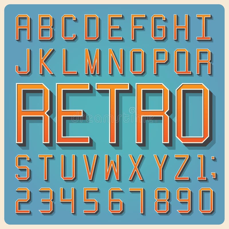 Tipo Fuente Retro, Tipografía Del Vintage. Ilustración del Vector ...