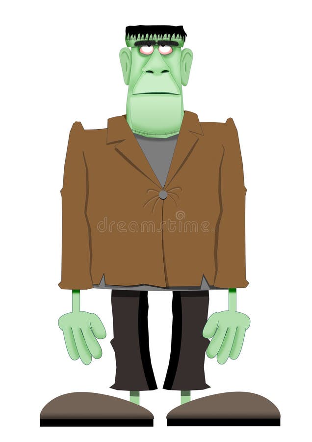 Tipo Monstro Do Frankenstein Dos Desenhos Animados Isolado No Branco ...