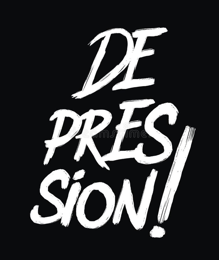 Tipografía Del Texto De La Depresión Ilustración del Vector ...