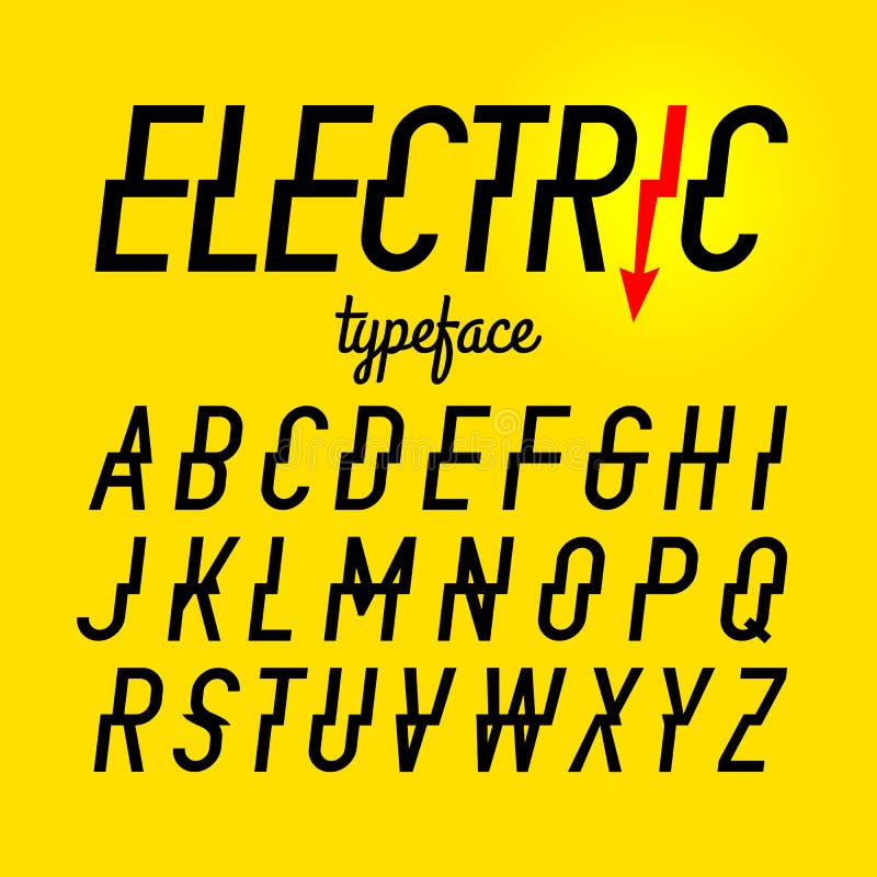 Fuente del estilo del rayo ilustración del vector. Ilustración de ...