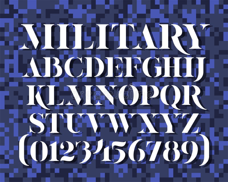Letras Y Números Militares De La Plantilla Alfabeto Pintado Espray Del ...