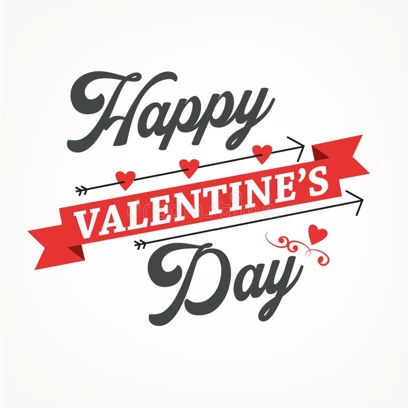 Tipografía Feliz Del Día De Tarjetas Del Día De San Valentín Diseño Del