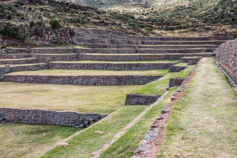Tipon Ruins Peruvian Andes Cuzco Peru Stock Image - Image of fields ...