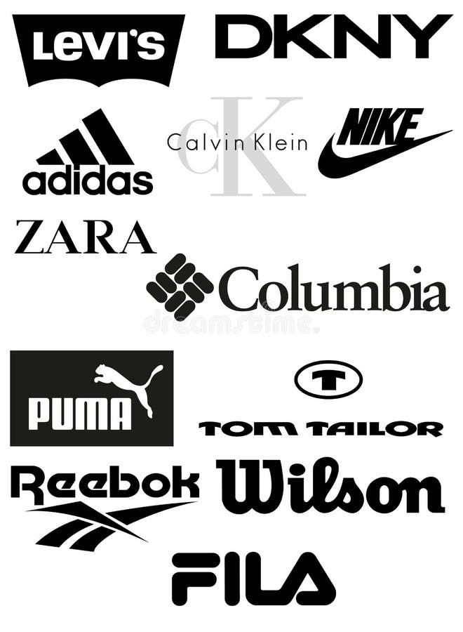 Logotipos Das Marcas De Roupas Mais Importantes Conjunto Do Logotipo ...