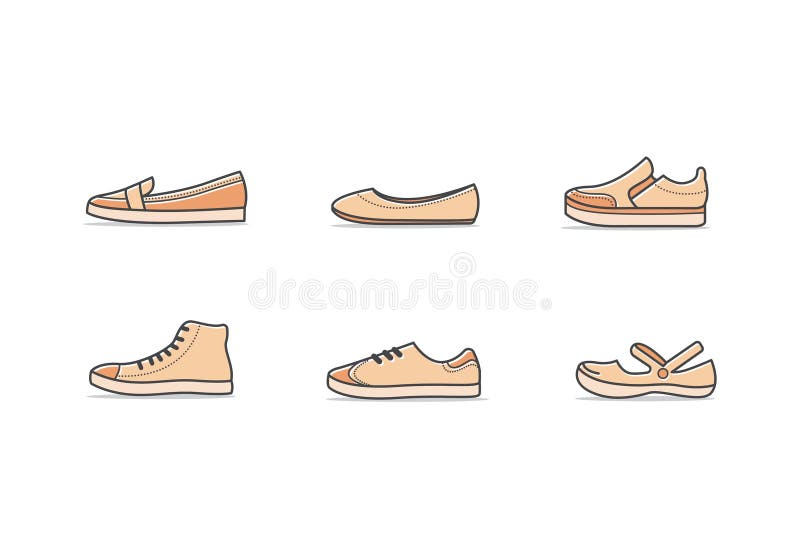 Tipos De Zapatos De La Mujer Ilustración del Vector - Ilustración de ...