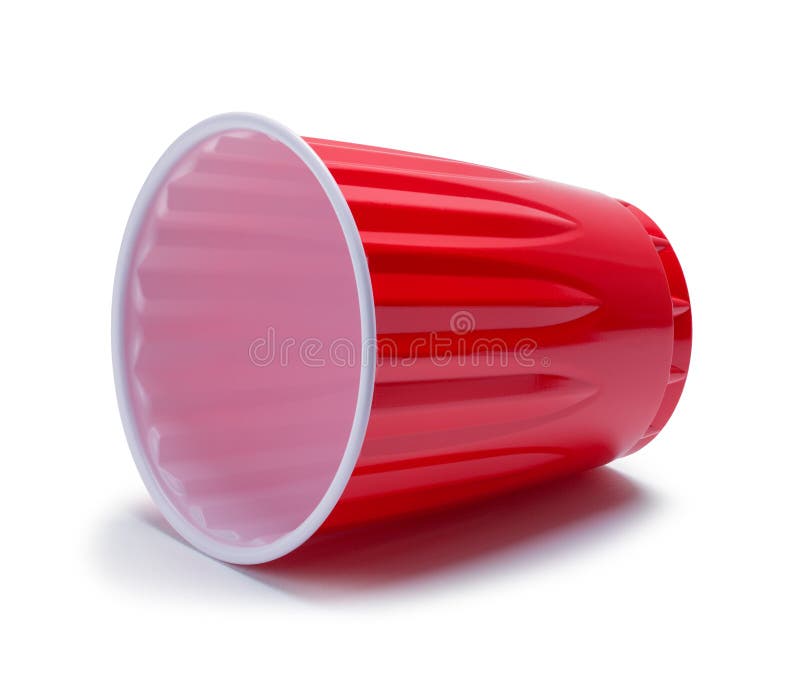 Tipped Red Plastic Cup stock image. Image of tipped - 220280065