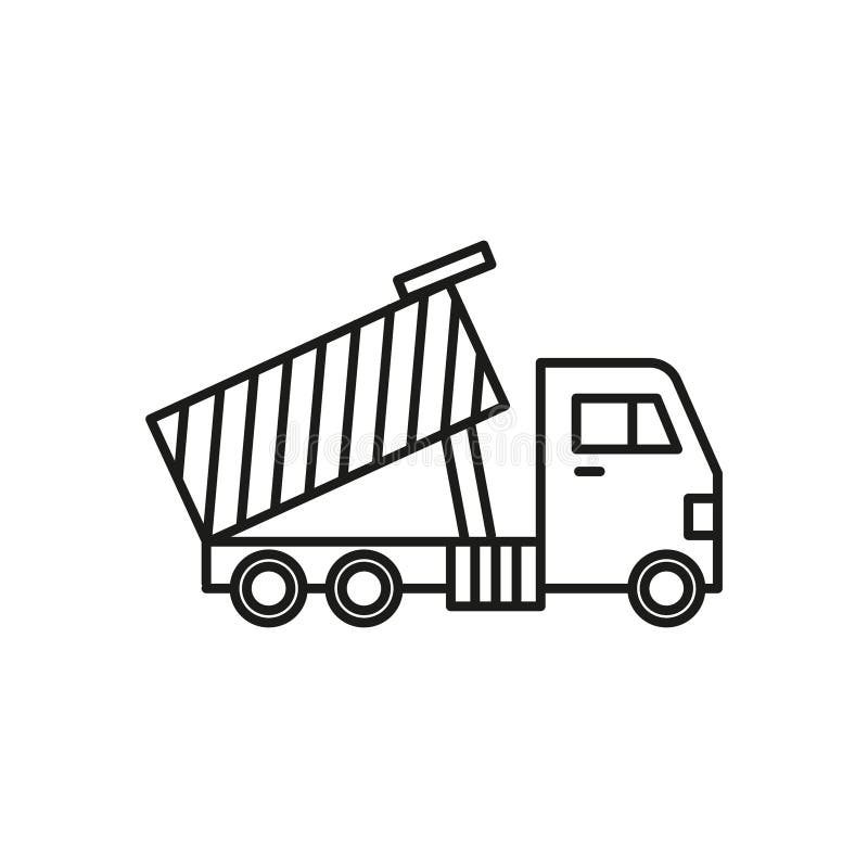 Tipper Icon Flat Line Symbol Set Stock Illustration - Illustration of ...