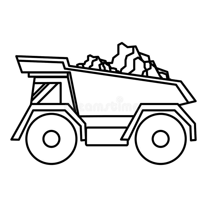 Tipper icon, outline style stock vector. Illustration of black - 79675215