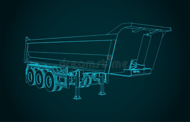 Tipper Semi Trailer Illustration Stock Vector - Illustration of ...
