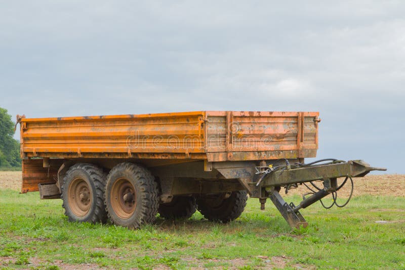 Tipper for tractor stock photo. Image of goods, blue - 34606884