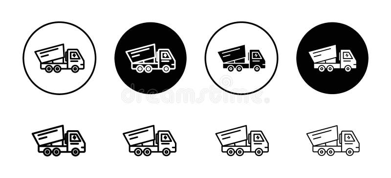 Tipper Truck Vector Icon Set Collection. Tipper Truck Outline Flat Icon ...