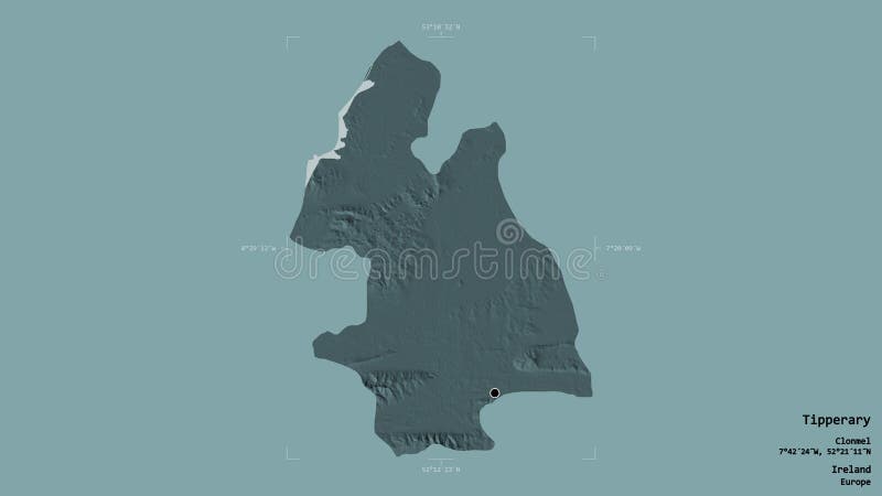 Tipperary - Ireland. Bounding Box. Administrative Stock Illustration ...