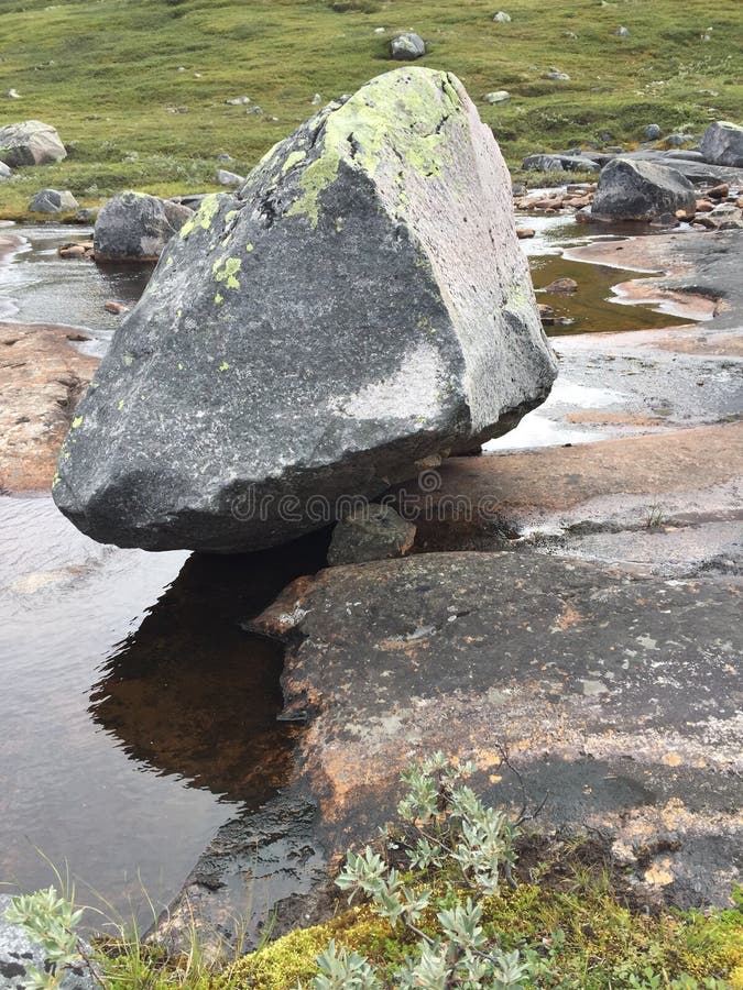 A Huge Boulder of Glacial Origin in the Forest Stock Photo - Image of ...