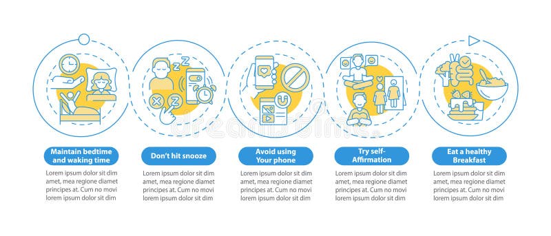 Tips for Building Morning Routine Circle Infographic Template Stock ...