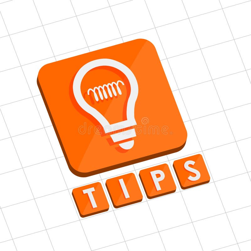 Tips and Bulb Symbol, Flat Design Web Icon Stock Illustration ...