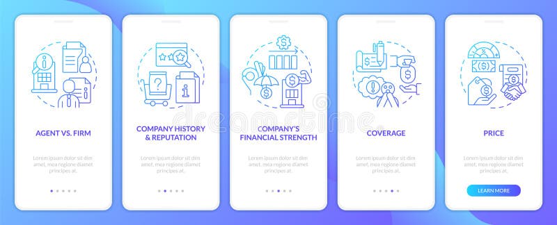 Tips for Finding Insurance Services Blue Gradient Onboarding Mobile App ... Tips for Finding Insurance Services Blue Gradient Onboarding Mobile App ...