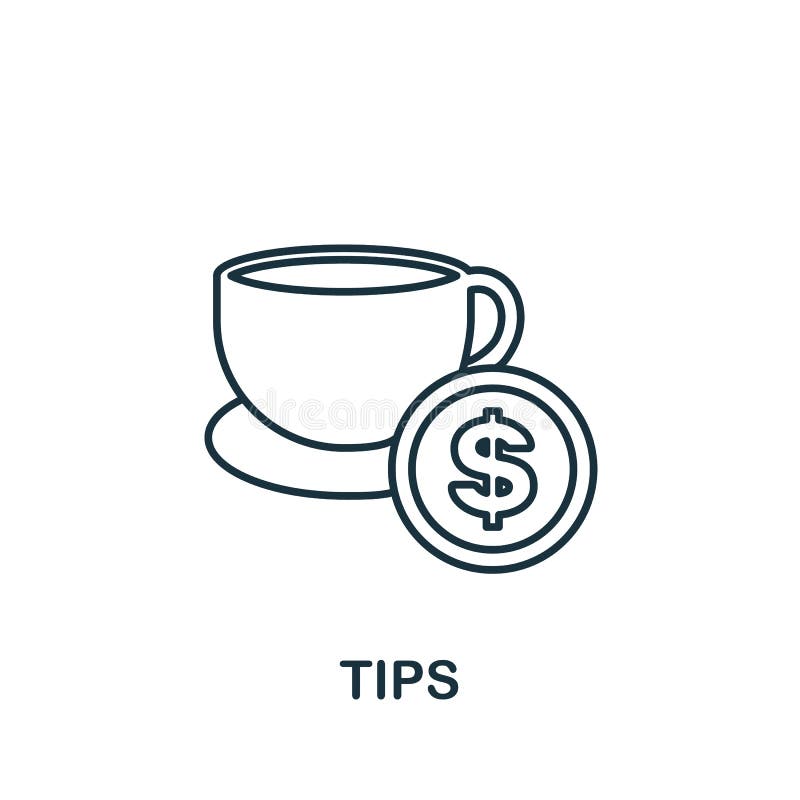 Tips Icon. Line Element from Restaurant Collection. Linear Tips Icon ...