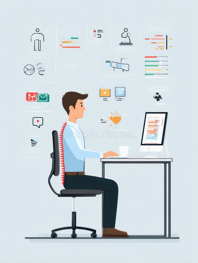 Tips for Maintaining Good Posture while Working at a Desk in a Modern ...