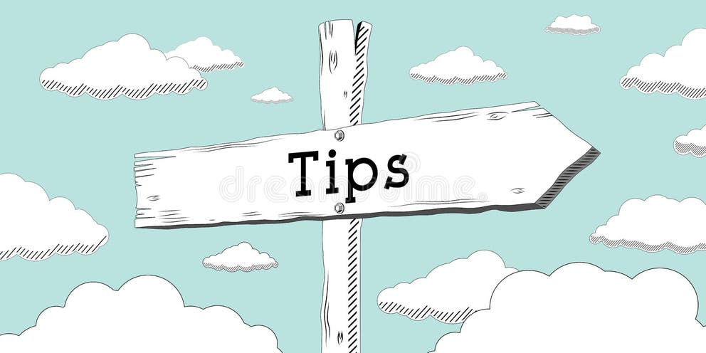 Tips - Outline Signpost with One Arrow Stock Illustration ...