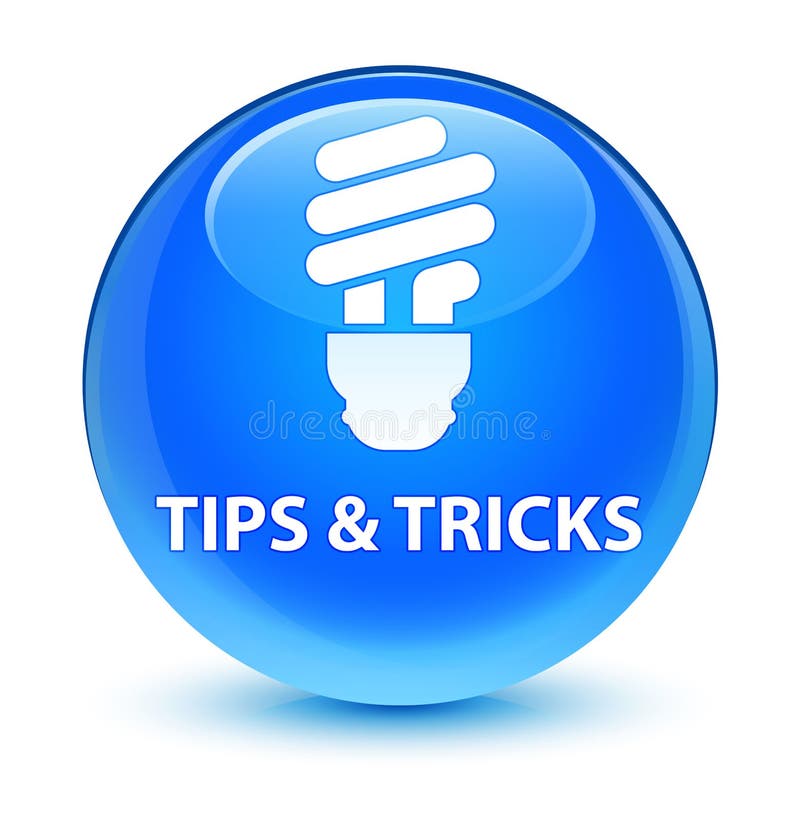 Tips and Tricks (bulb Icon) Glassy Cyan Blue Round Button Stock ...